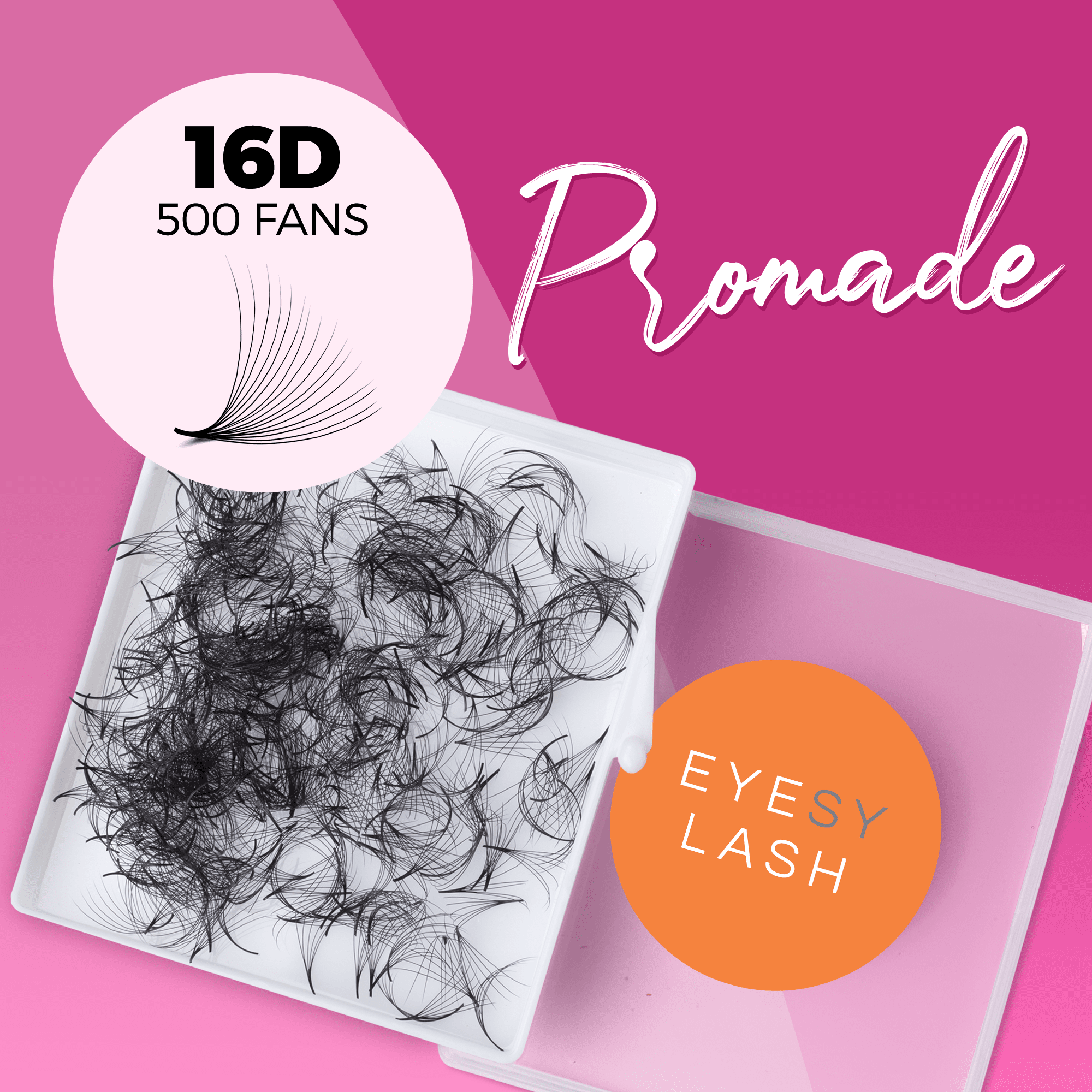 500 Promade Lash Fans 16D, 0.03mm, C CC D Curl, 8-16mm – Eyesy Lash