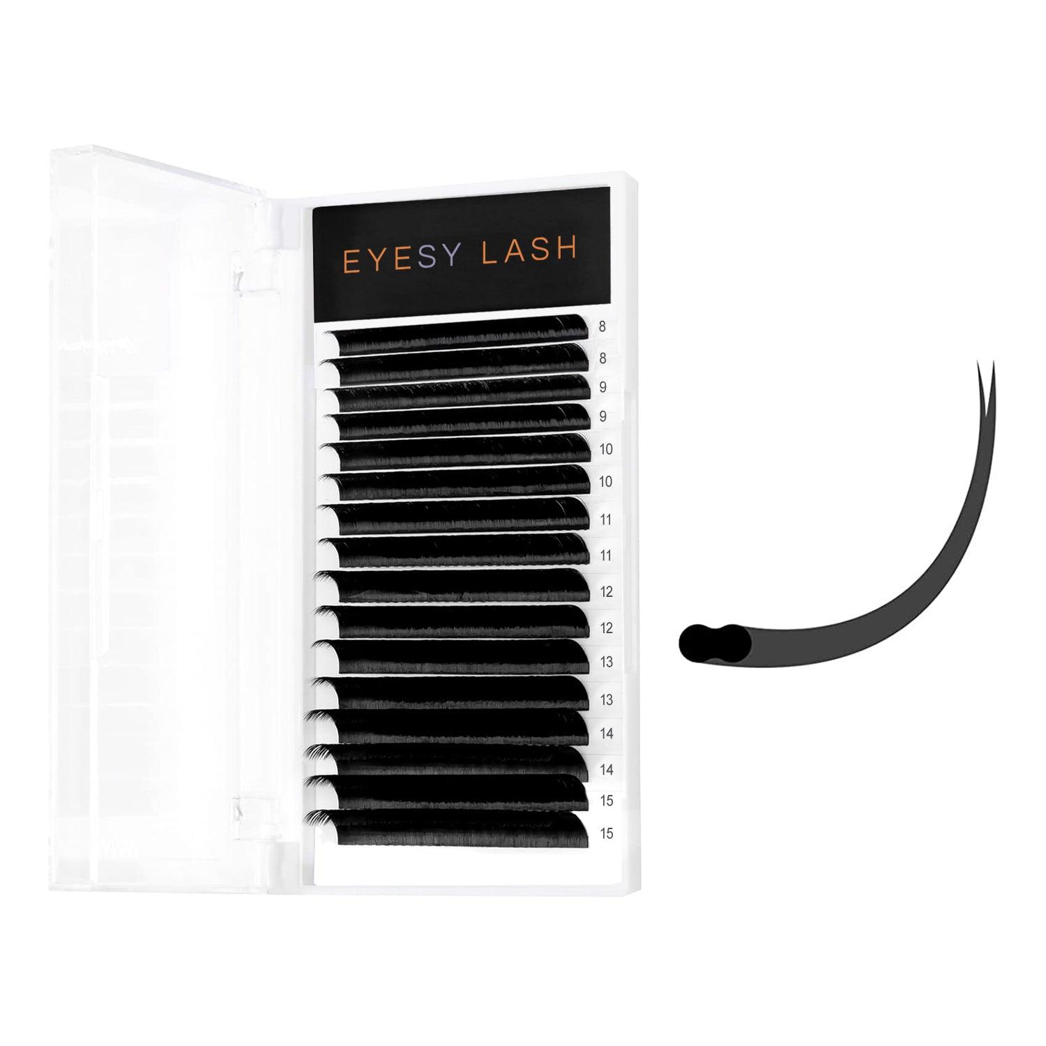FLAT Lash Extensions (Ellipse Silk Lashes) | .15 .20 | Mixed/Single le ...